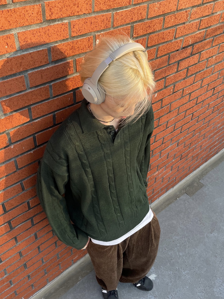 르포엠 cable collar knit - 케이블 카라 니트 2 colors - 위시버킷