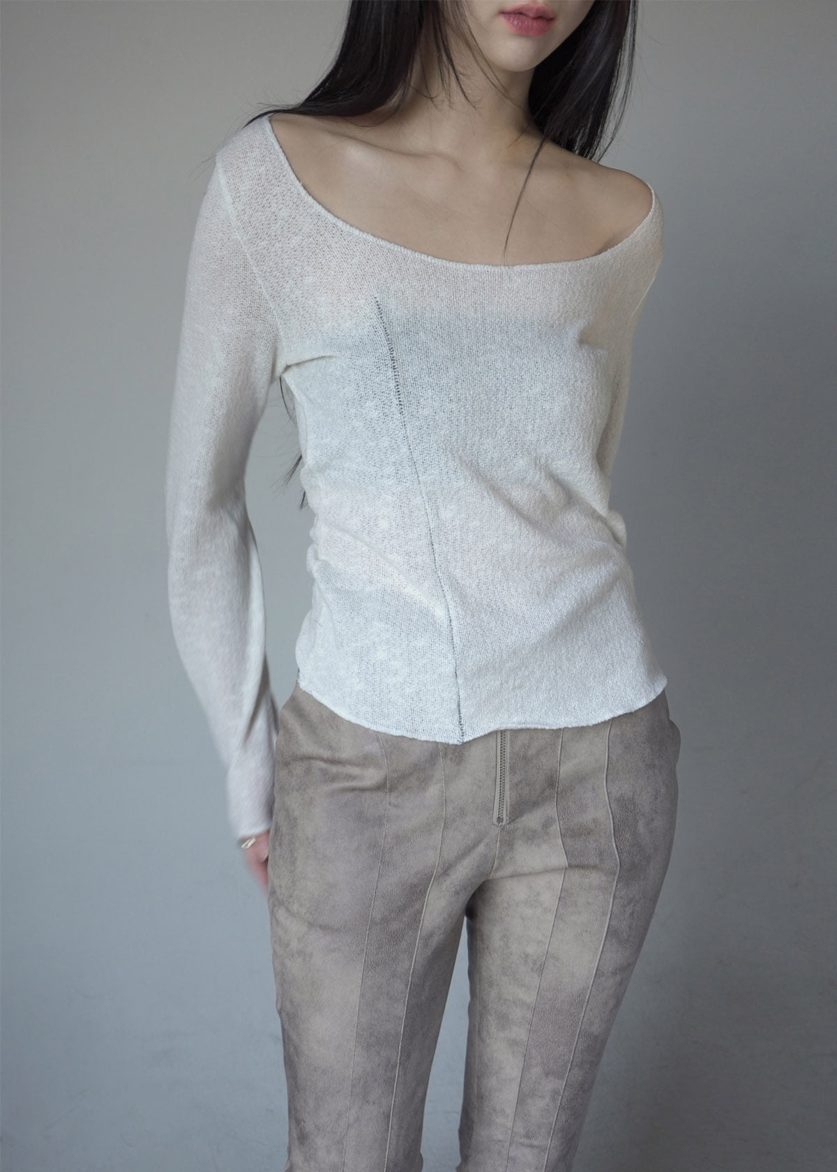 랩트 RAPT Deep U neck Stitch Line Tee (2c) - 위시버킷