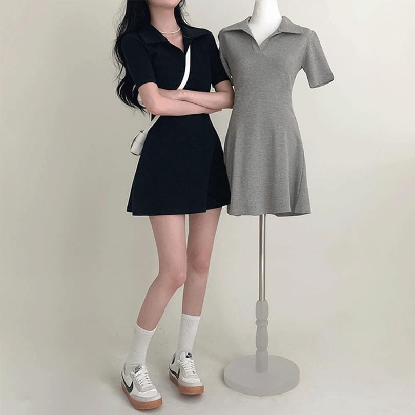 베이델리 Simple PK Collar Mini Dress - 위시버킷