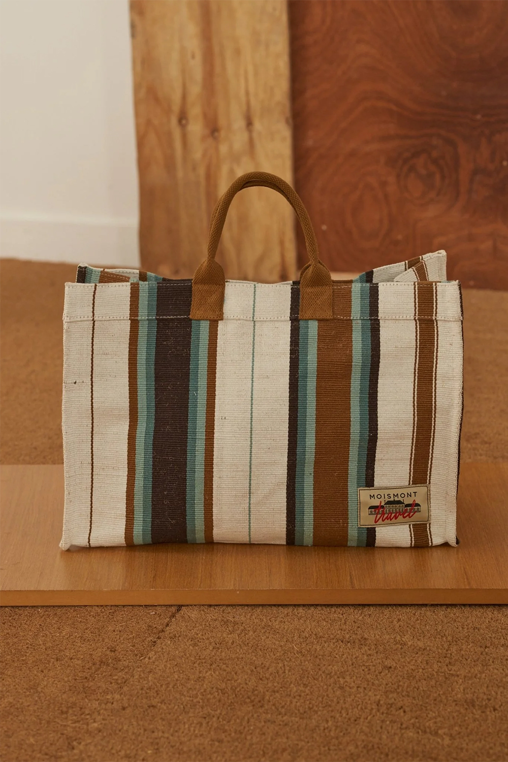 르몽생미셸 [Moismont] Sac Cabas N°39 Stripes Seven_Brown - 위시버킷