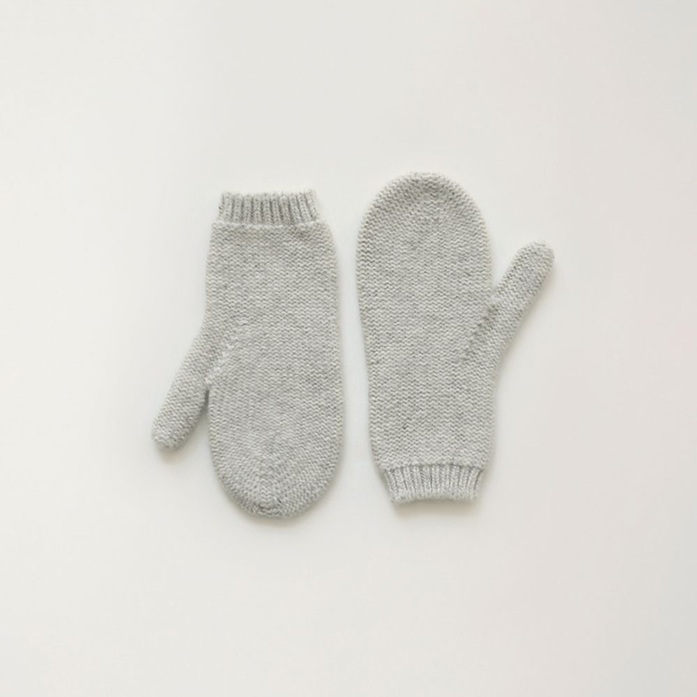 낫띵리튼 Alpaca knit mittens (Ash gray) - 위시버킷