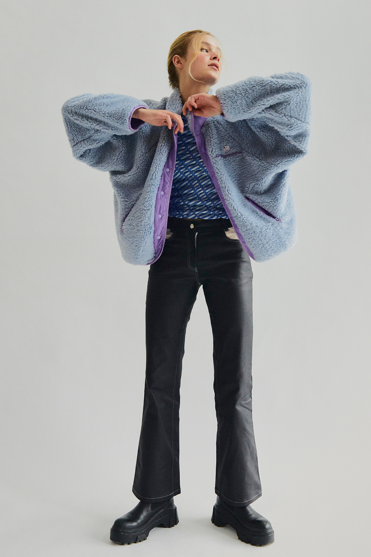 딜라잇풀 Cloud Fleece Jacket - Haze Blue - 위시버킷