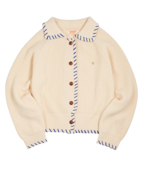 데이지신드롬 NEEDLE POINT COLLAR CARDIGAN ivory - 위시버킷