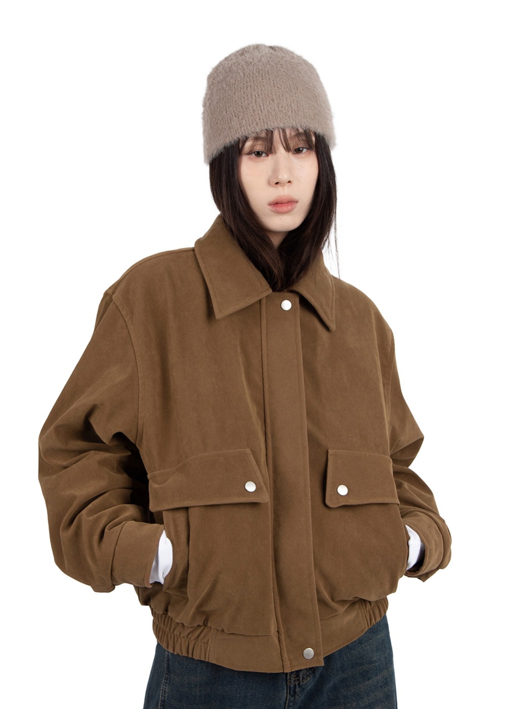 릿킴 SUEDE LEATHER DUMBLE JACKET - 위시버킷