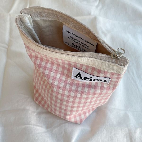아에이오우 아에이오우 Aeiou Basic Pouch (M size) Cherry Blossom Check - 위시버킷