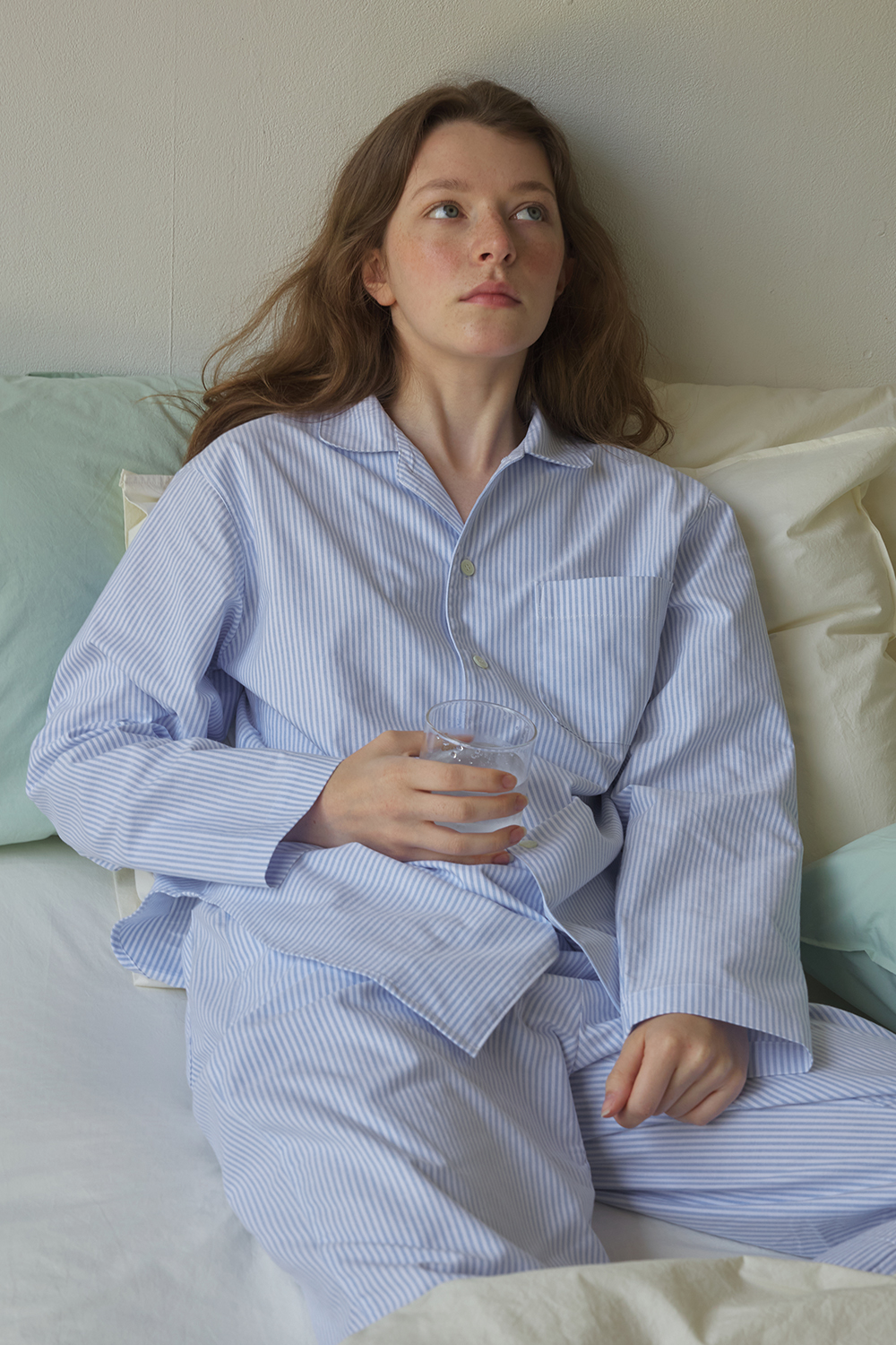 파피요트 Morning Blue Stripe pajamas set - 위시버킷