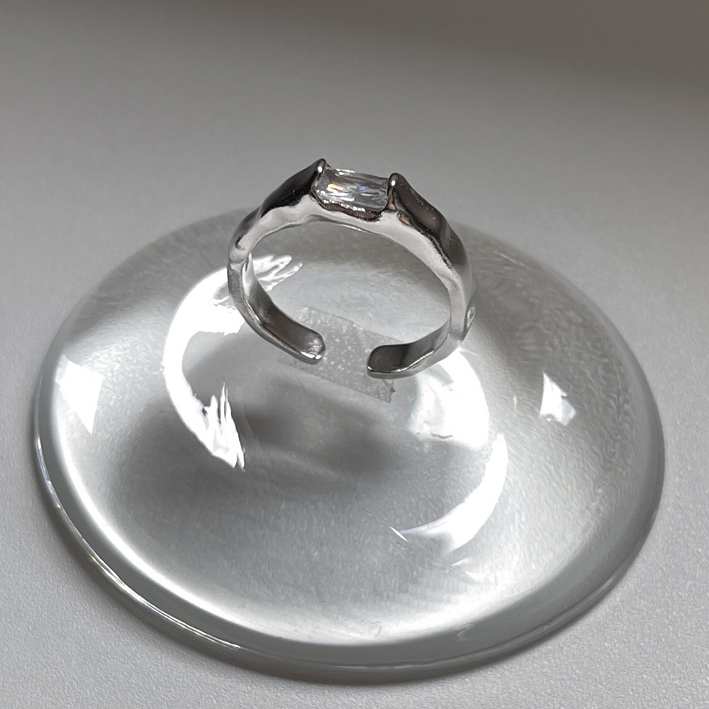 이지띵즈 Silver Clear Cubic Ring - 위시버킷