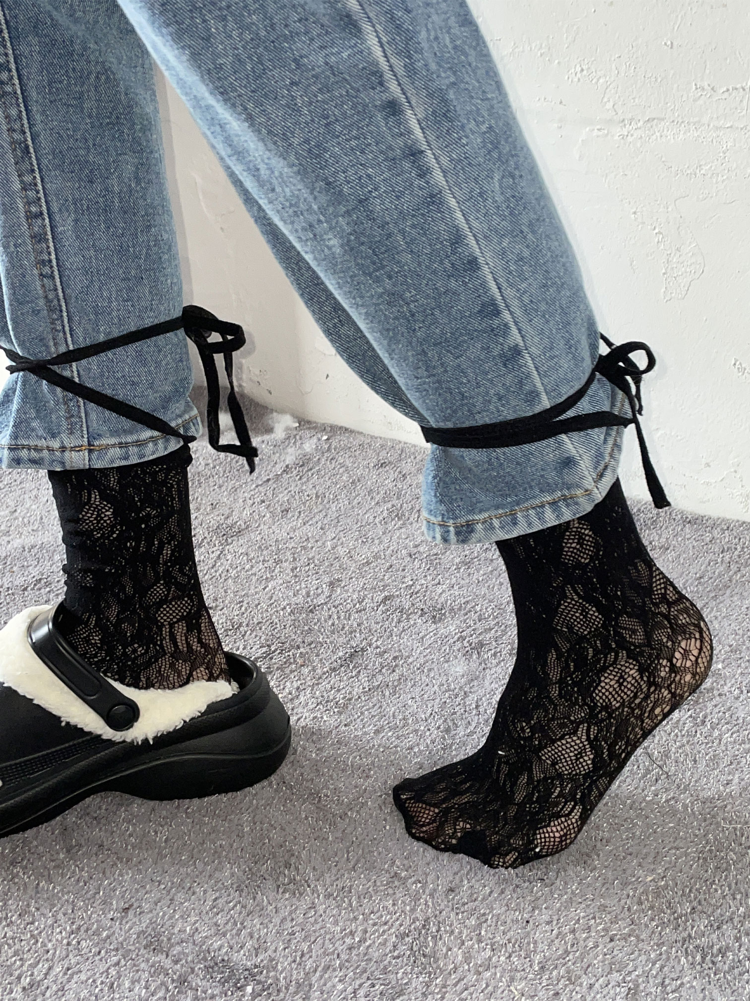 김아홉 lace-up strap socks - 위시버킷