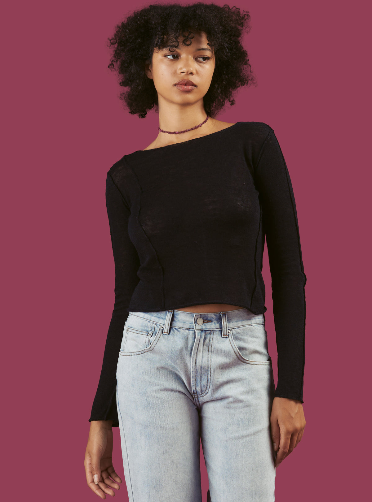 UNIF Flax Top - XS / Black - 위시버킷