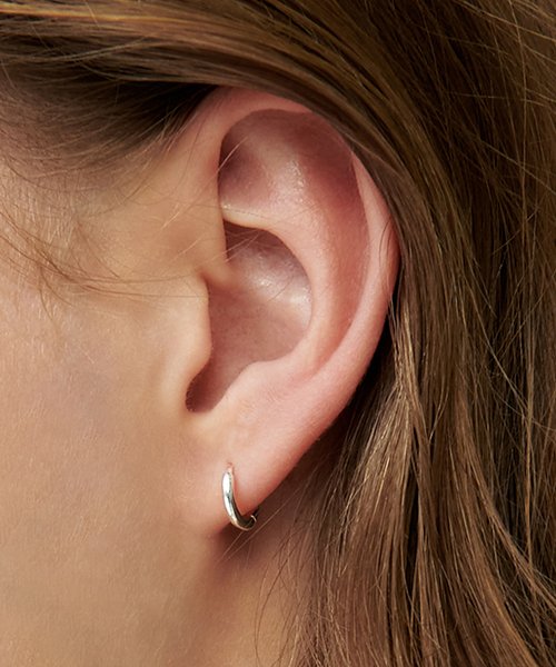 티오유 TS059 [Silver925] Simple 2mm ring earrings - 위시버킷