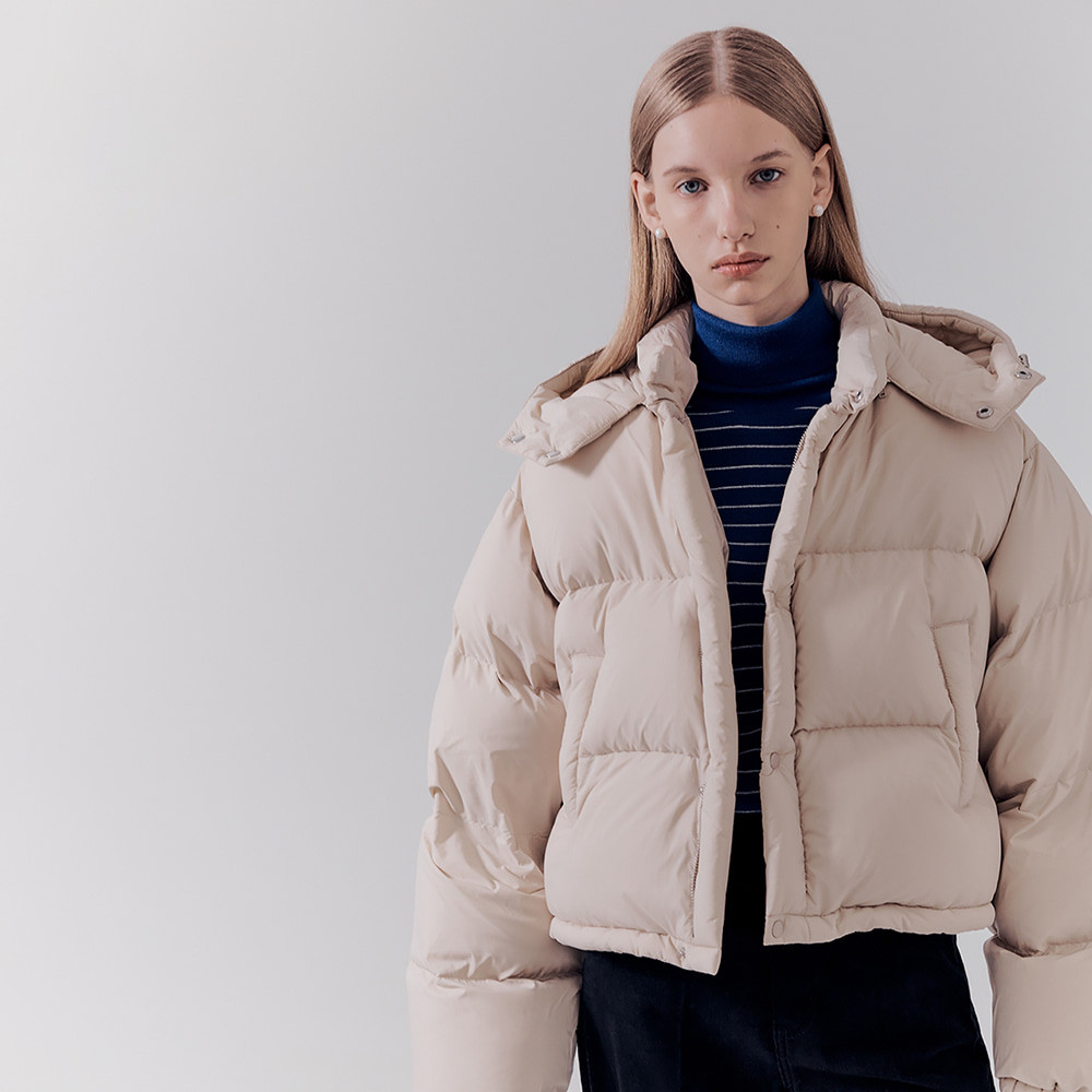 던스트 UNISEX CROPPED GOOSE DOWN JACKET ECRU_UDJU2D125I1 - 위시버킷