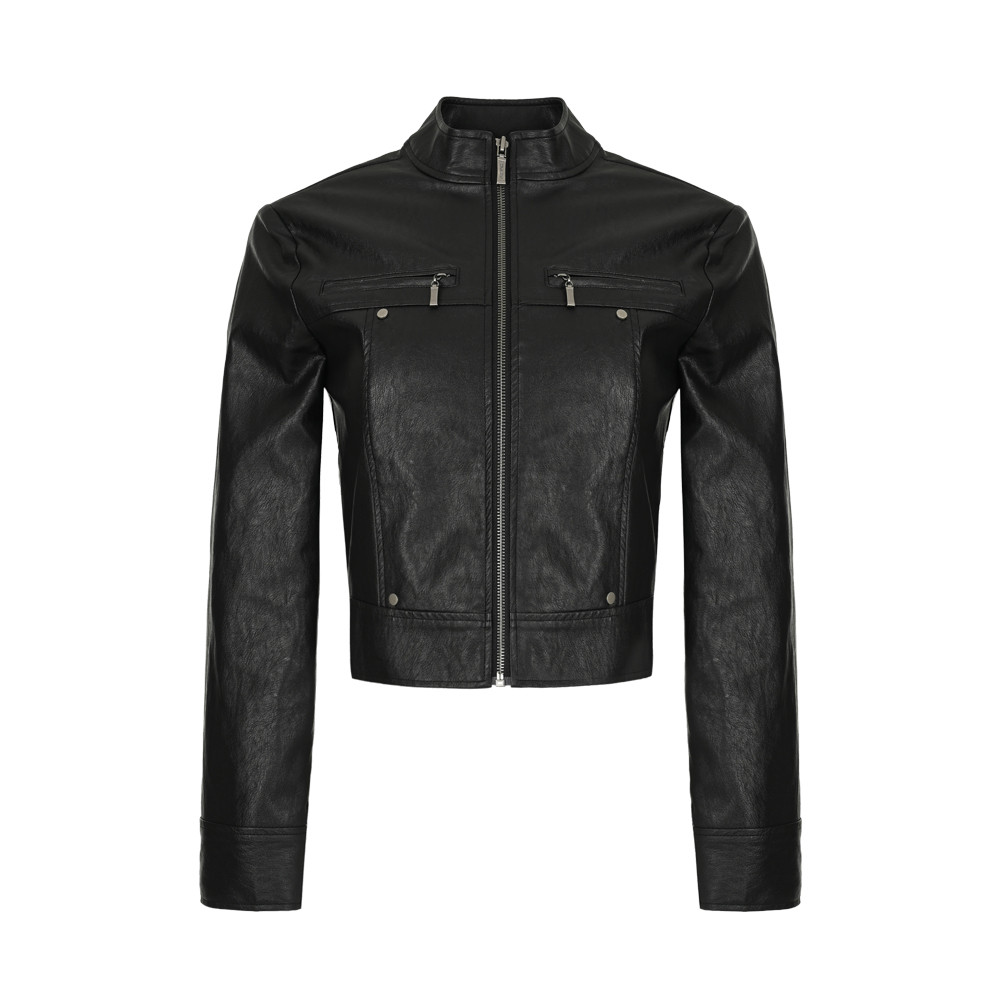 디벌브 BASIC LINE BIKER JACKET - BLACK - 위시버킷