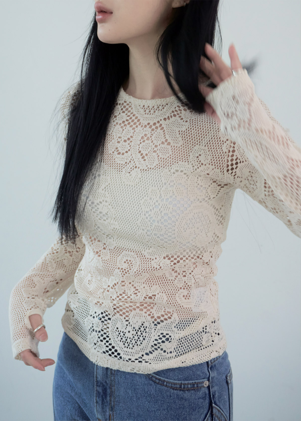 랩트 RAPT Crochet Lace Warmer Tee (2c) - 위시버킷