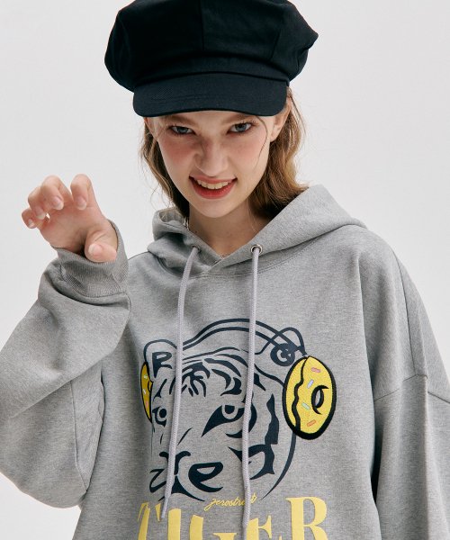 제로스트릿 HEADSET DONUT TIGER HOOD / GRAY - 위시버킷