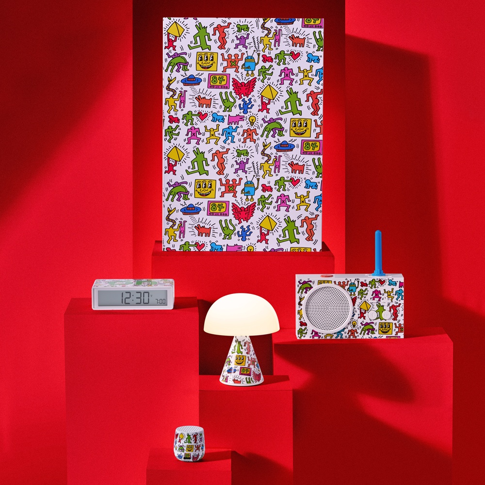 렉슨 [렉슨 X 키스 해링] 아트상품 4종 기프트박스 - 미니램프 미니스피커 라디오 탁상시계 (LBKH) - 위시버킷
