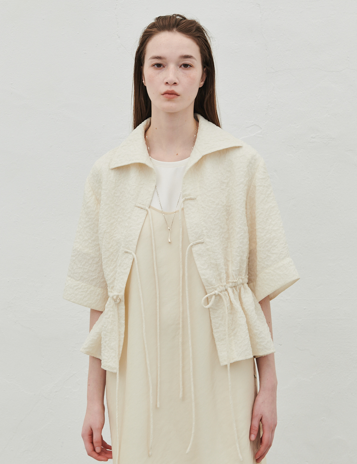 르윗 LEWITT OPEN COLLAR STRING CARDIGAN - 위시버킷