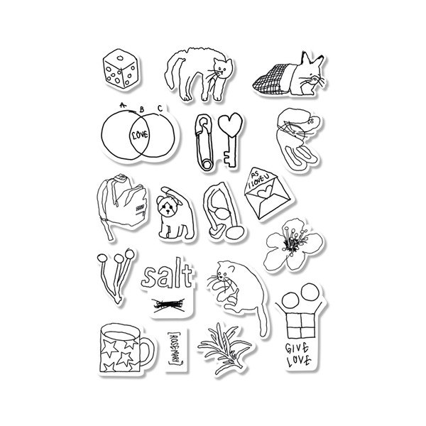 정고이너사이드 mini drawing sticker pack 01 (불투명) - 위시버킷