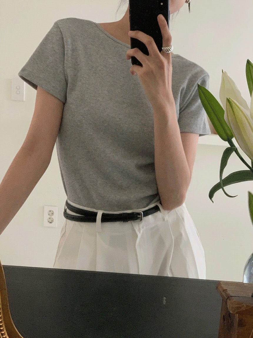 샵보애 샵보애 메이세븐 투웨이 양면 티셔츠 이너 반팔 tee (3col) - 위시버킷