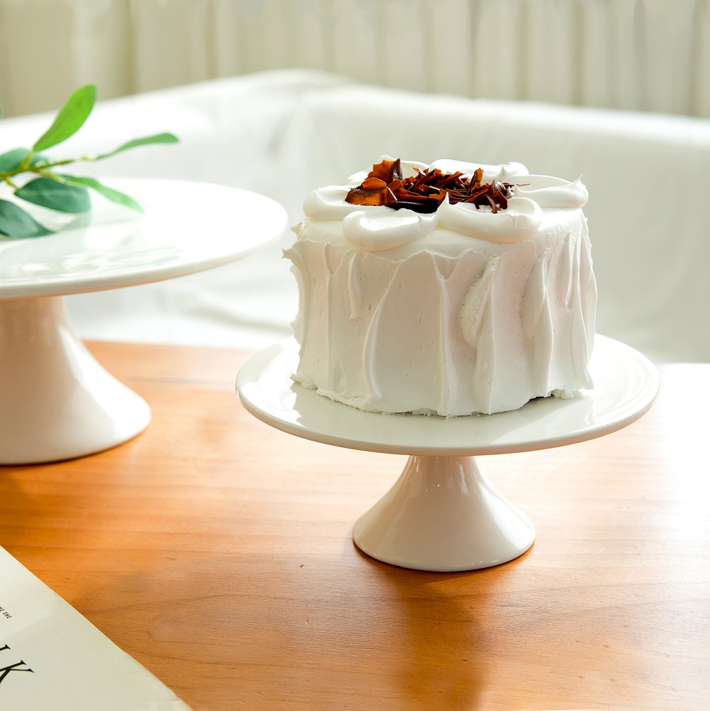 오드리마켓 케이크 스탠드 케익 디저트 트레이 도자기 받침대 애프터눈티 플레이팅 접시 끌레르싱글 소 - 위시버킷