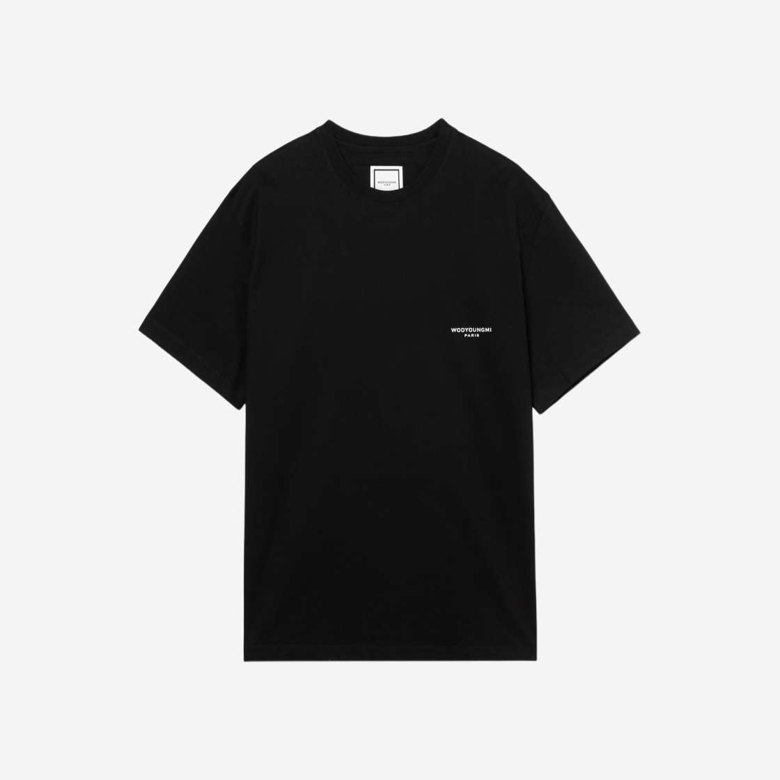 우영미 Wooyoungmi Cotton Square Label T-Shirt Black - 23FW - 위시버킷