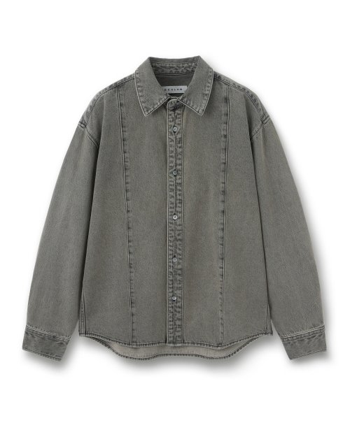비슬로우 23SS SAND WASHED DENIM SHIRT SAND BLACK - 위시버킷
