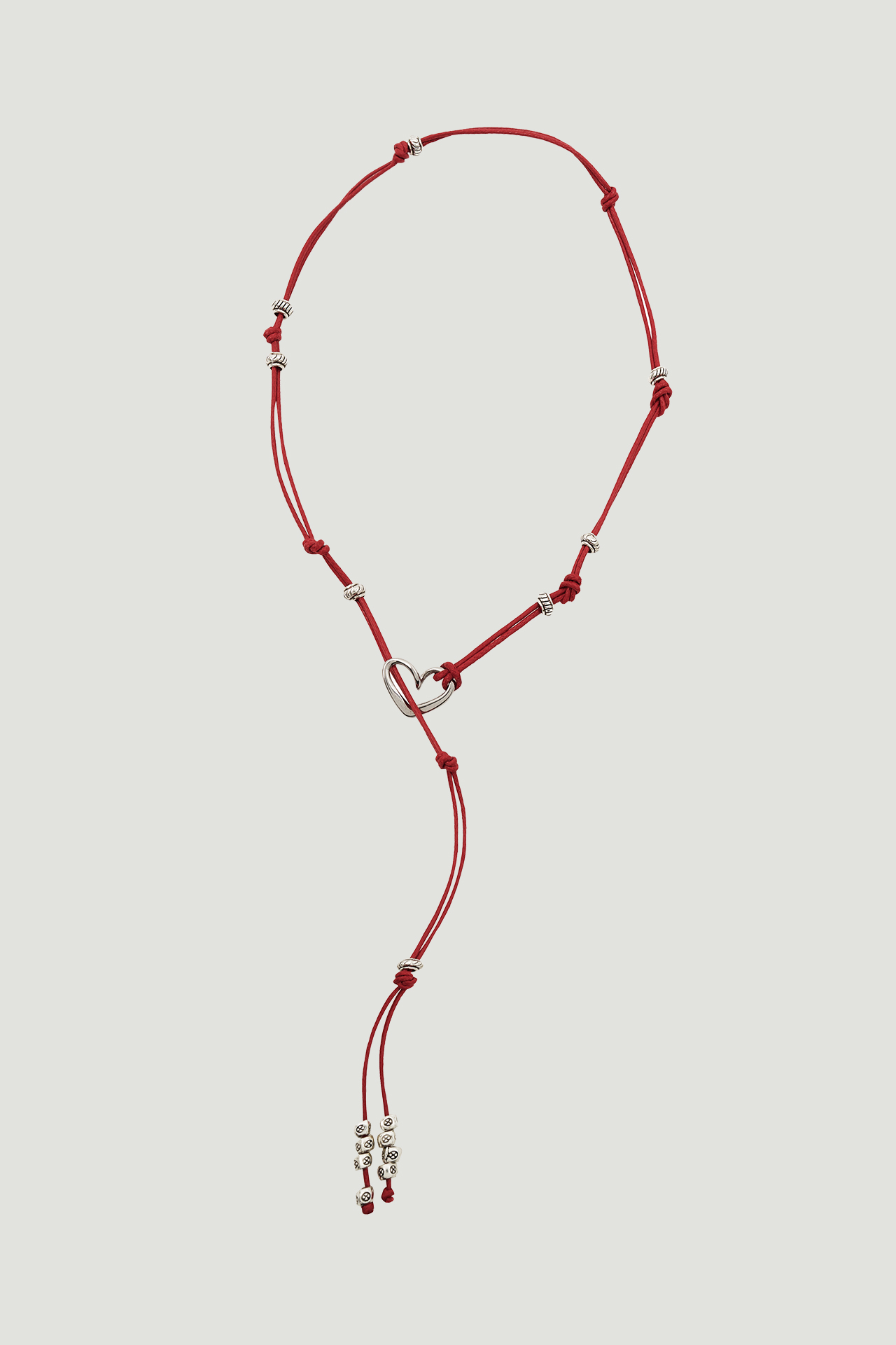 유즈 KNOTTED STRING CHAIN NECKLACE - RED - 위시버킷