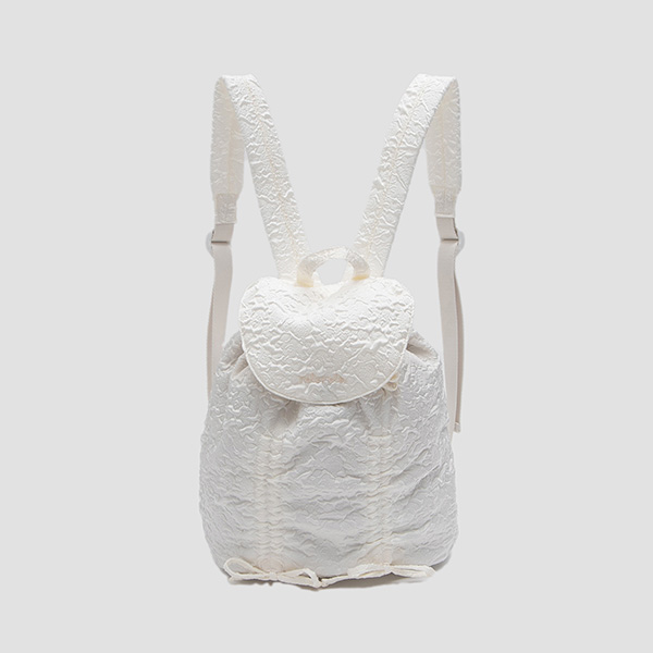 로라로라 로라로라 JACQUARD SHIRRING BACKPACK IVORY - 위시버킷