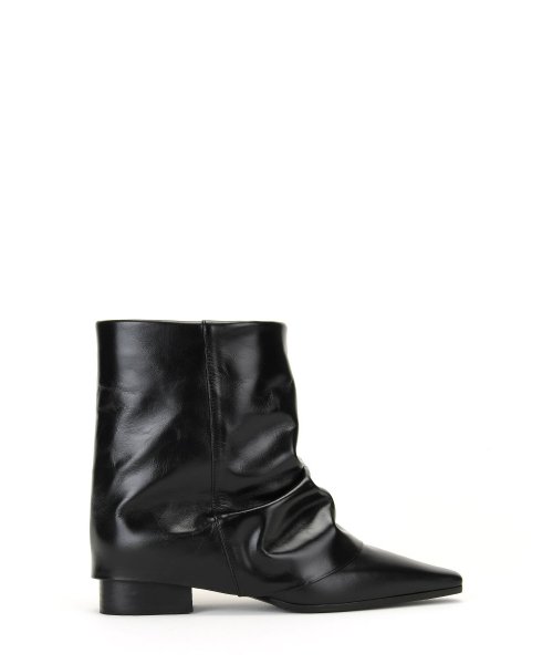 쓰리투에이티 Pointed Wrinkle Leather Boots (Black) - 위시버킷