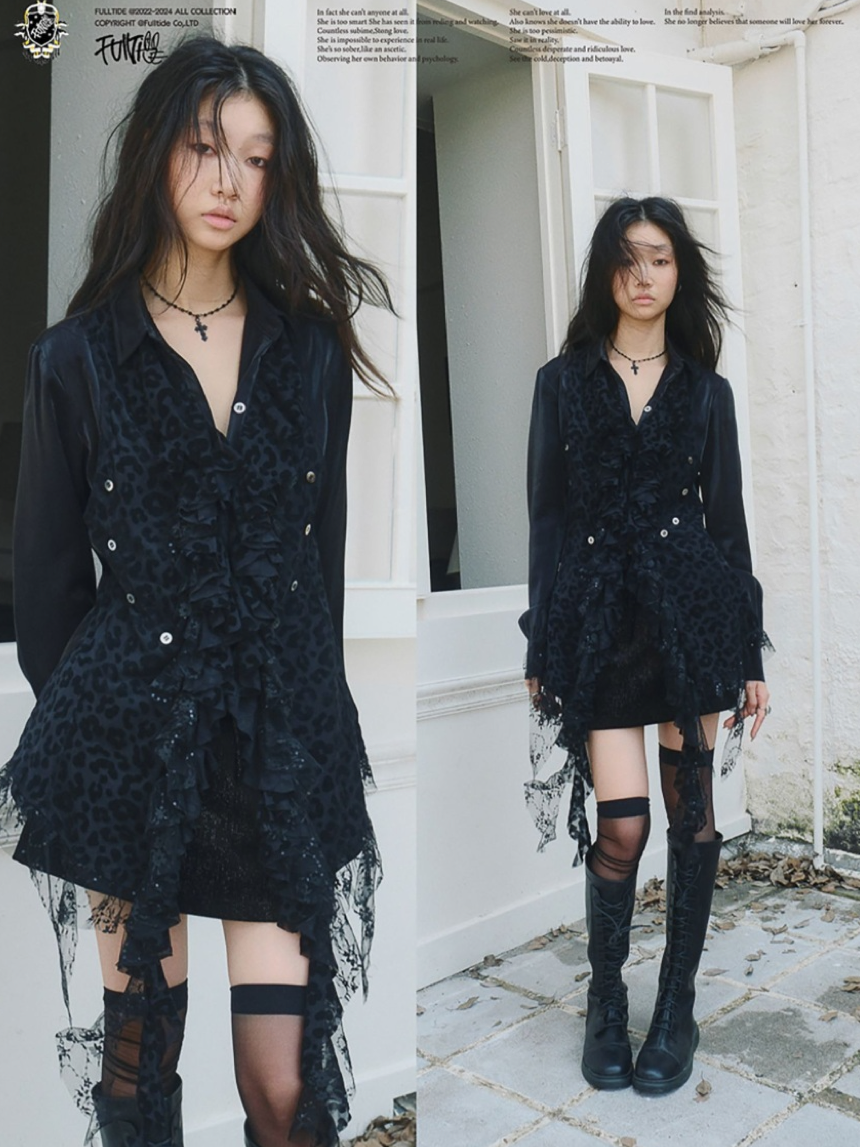 COR FULLTIDE Palace Punk Long Sleeve Lace Shirt Jacket - 위시버킷