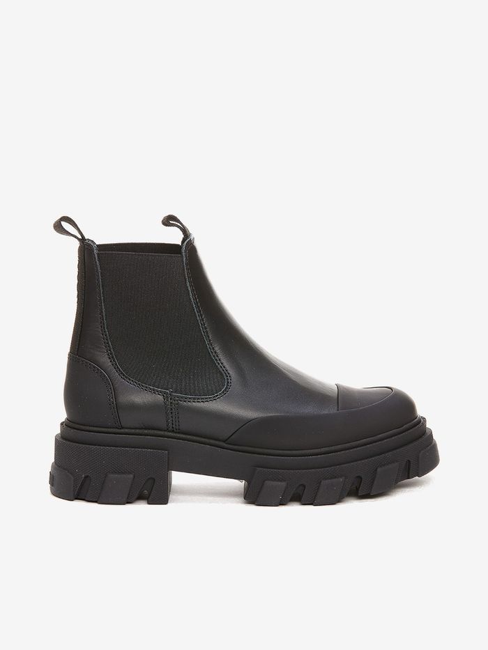 가니 [B급 세일][WOMEN] 23SS BLACK STITCH LOW CHELSEA BOOTS BLACK S1908-099 - 위시버킷