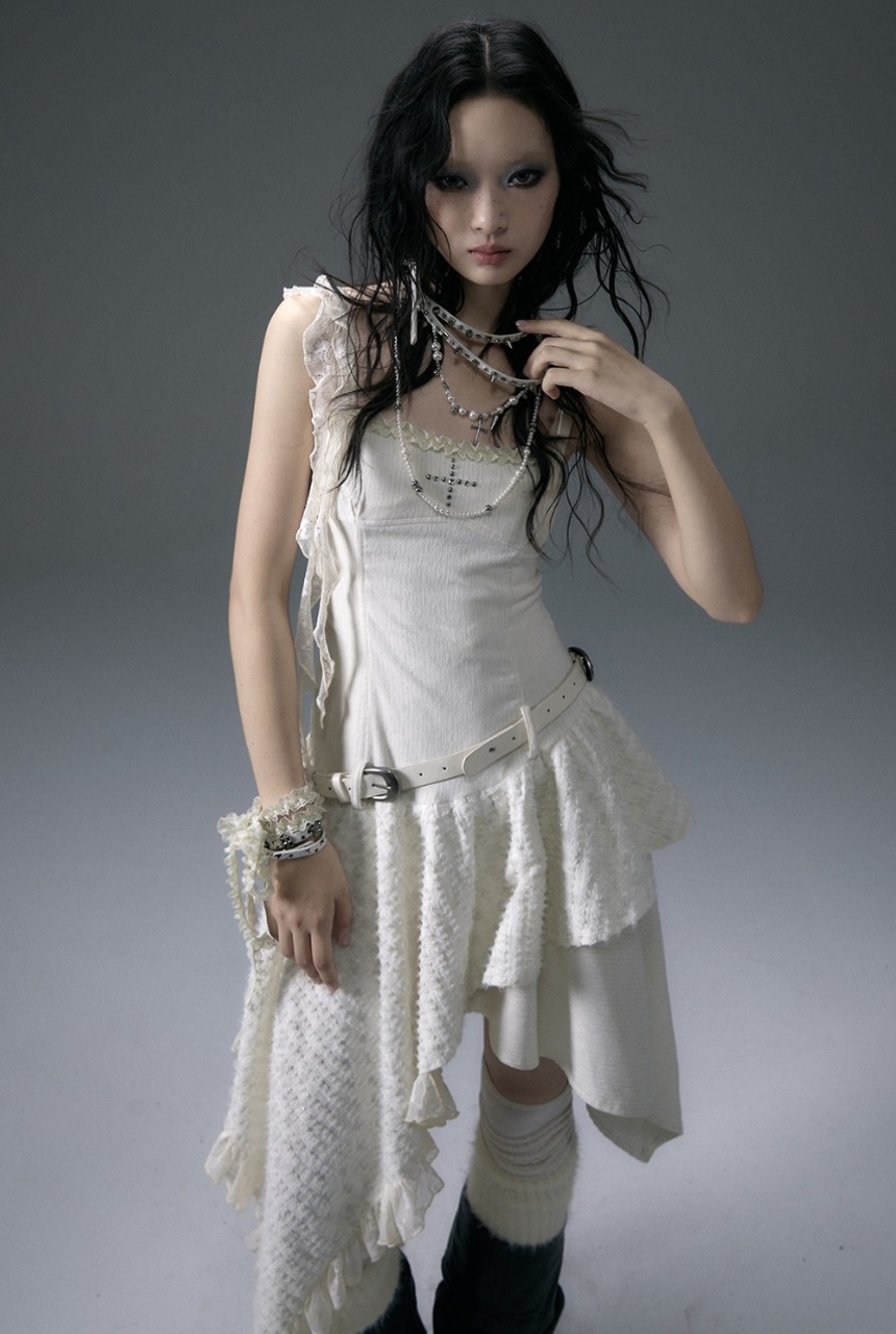 COR NO ROMANCE Retro Palace Dark Punk Irregular Velvet Splicing ...