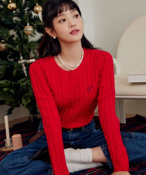 로라로라 ROLA CABLE KNIT RED - 위시버킷