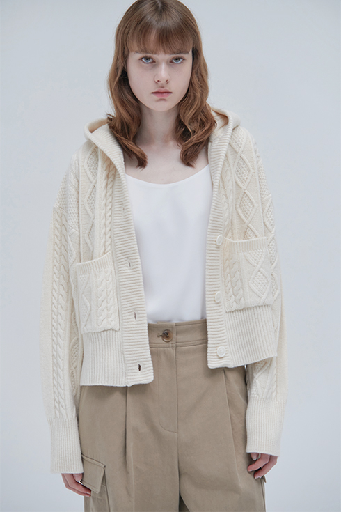 닐바이피 23FN cable hoody cardigan [IV] - 위시버킷