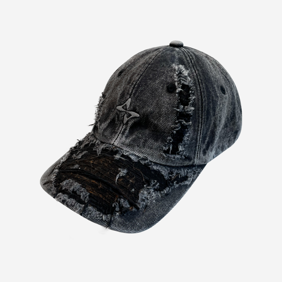 비엘알블러 [KREAM Exclusive] BLR Grunge Denim Cap Charcoal - 위시버킷