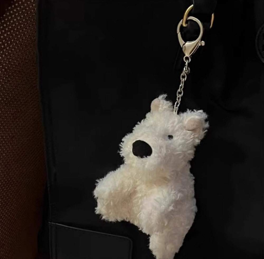 소감집 Fluffy Dog Keyring 뽀글이 강아지 키링 - 위시버킷