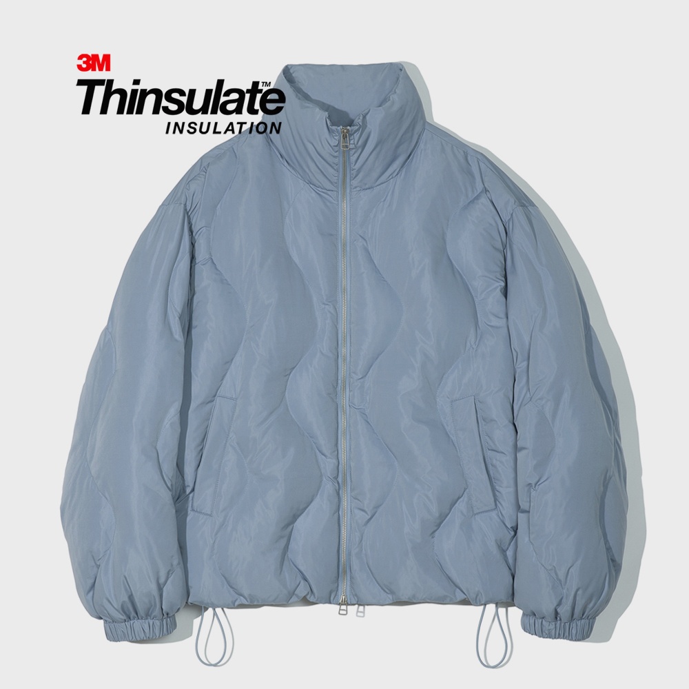 파르티멘토 3M Thinsulate Featherless Curved Puffer Short Padding Blue - 위시버킷