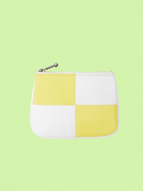 펀프롬펀 Checkerboard wallet_ Lemon yellow - 위시버킷