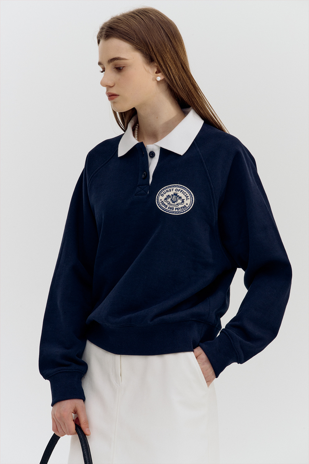 던스트 WAPPEN POINT COLLAR SWEATSHIRT FRENCH NAVY - 위시버킷