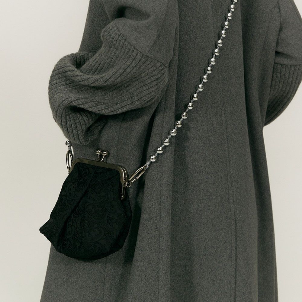 솔티페블 [SET] DAMASK CHAIN PURSE + SILVER BALL STRAP (2colors) - 위시버킷