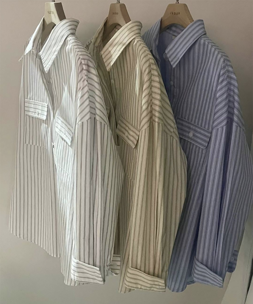 버나뎃 플러터 르바 스트라이프 셔츠 (3col) flutter - 위시버킷