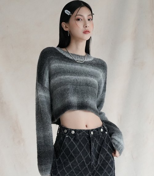 어반드레스 Wool Gradation Crop Knit - 3COL - 위시버킷