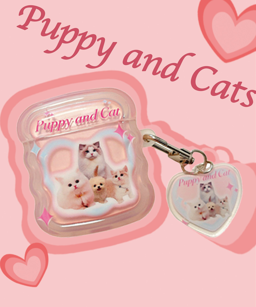 은루루 🔥신상입고특가상품🔥 키치 핑크 고양이시스터즈 에어팟케이스 귀여운 하이틴 이쁜 예쁜 러블리 고양이 심플한 댕냥이 에어팟 에어팟2프로 에어팟프로 에어팟3 이어폰케이스