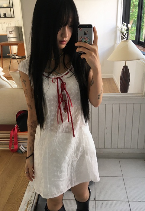 나의나인 eyelet ribbon ops [2c] - 위시버킷