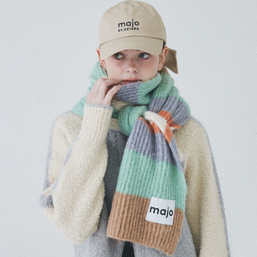 마조팩토리 Color Stripe Muffler [Mint] - 위시버킷