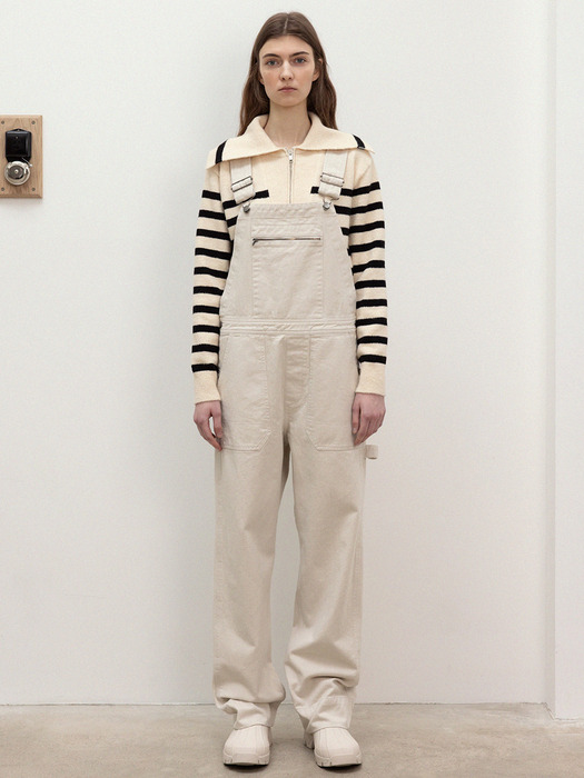 르 cotton pocket overalls (light beige) - 위시버킷