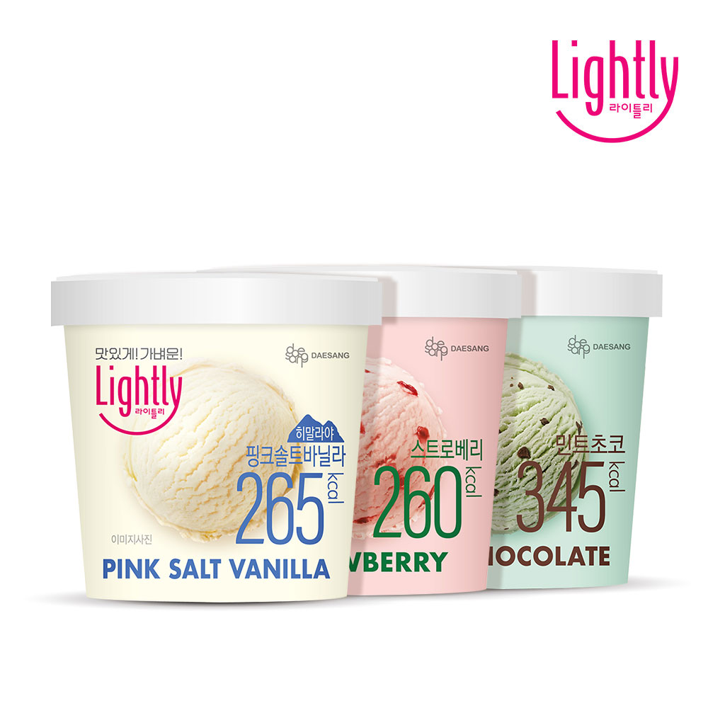 라이틀리 [라이틀리] 아이스크림 474ml 3종 2+1개 골라담기 (핑크솔트바닐라/스트로베리/민트초코) - 위시버킷