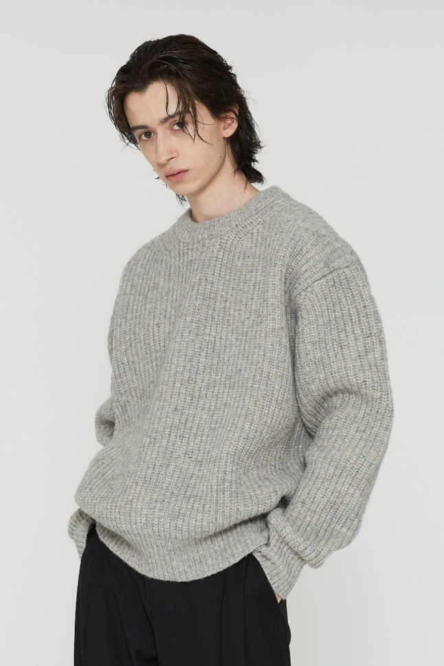 밈더워드로브 COOKIE WOOL HEAVY KNIT_GREY - 위시버킷