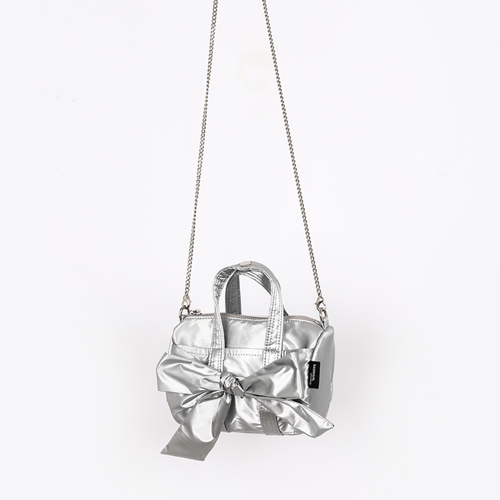 생긴스튜디오 Mini Ribbon chain bag - silver - 위시버킷