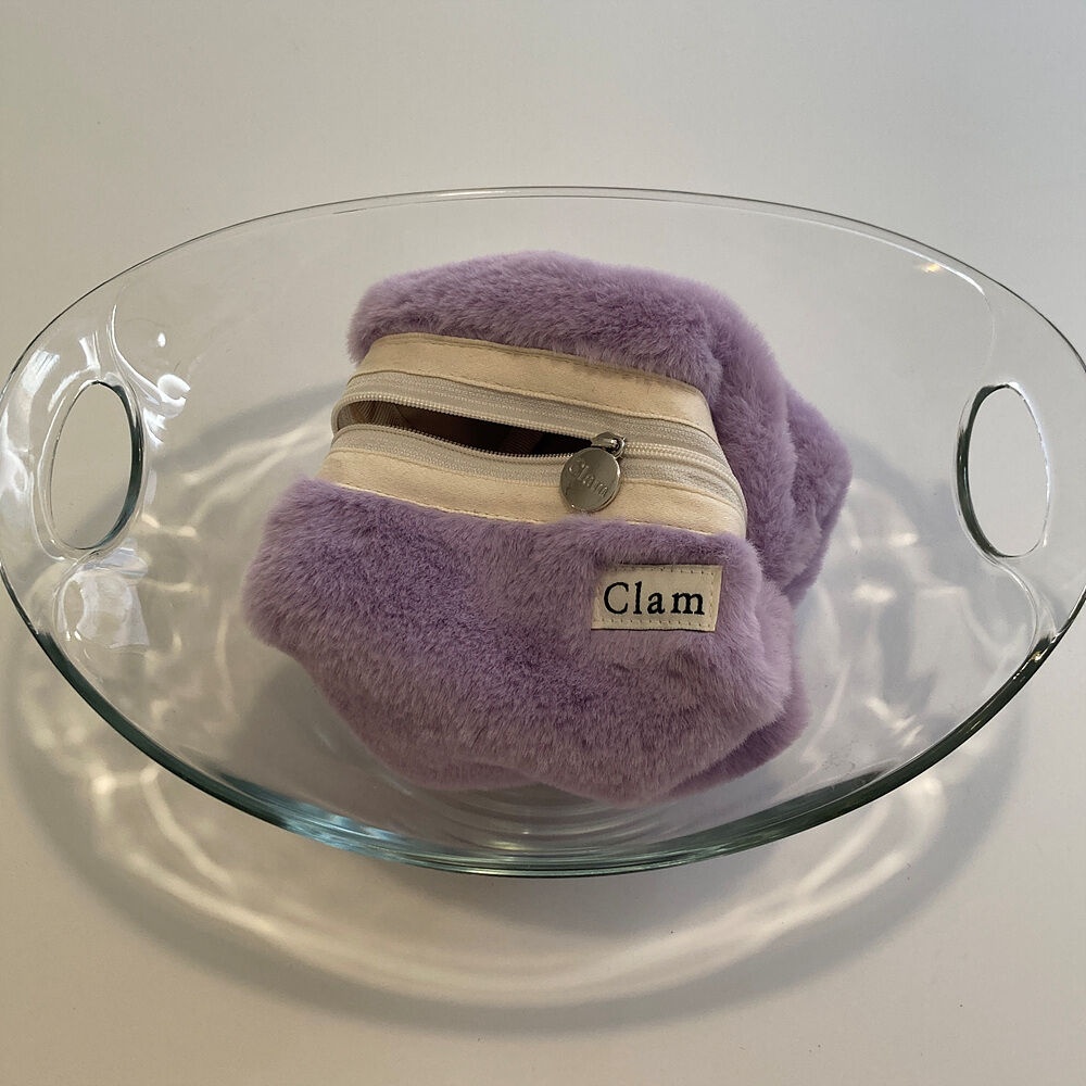클램 Clam round pouch _ Fur Peace violet - 위시버킷