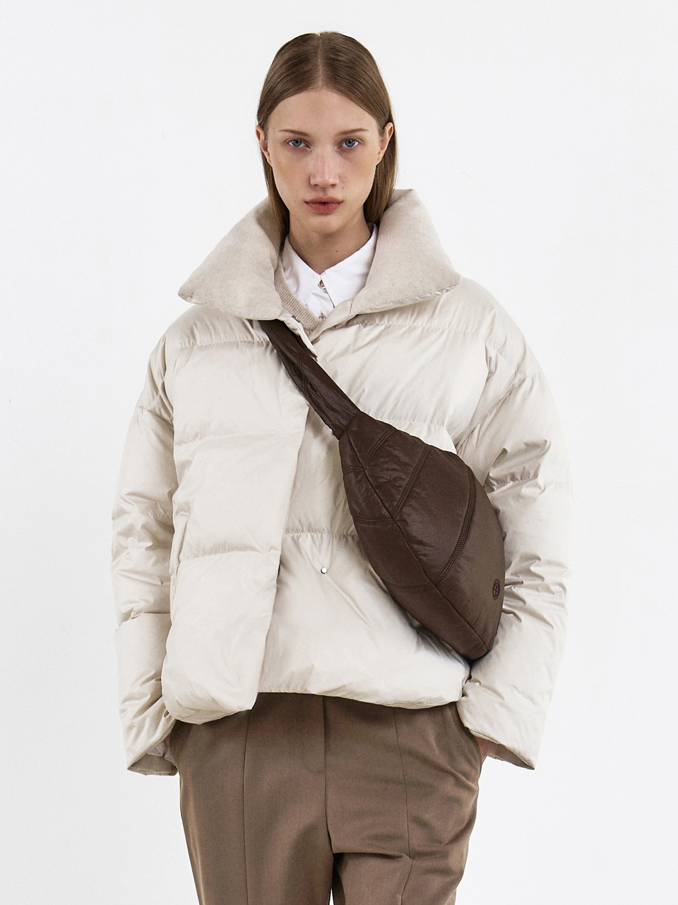 하시 CASHMERE DETAIL GOOSE DOWN JACKET [3COLOR] - 위시버킷